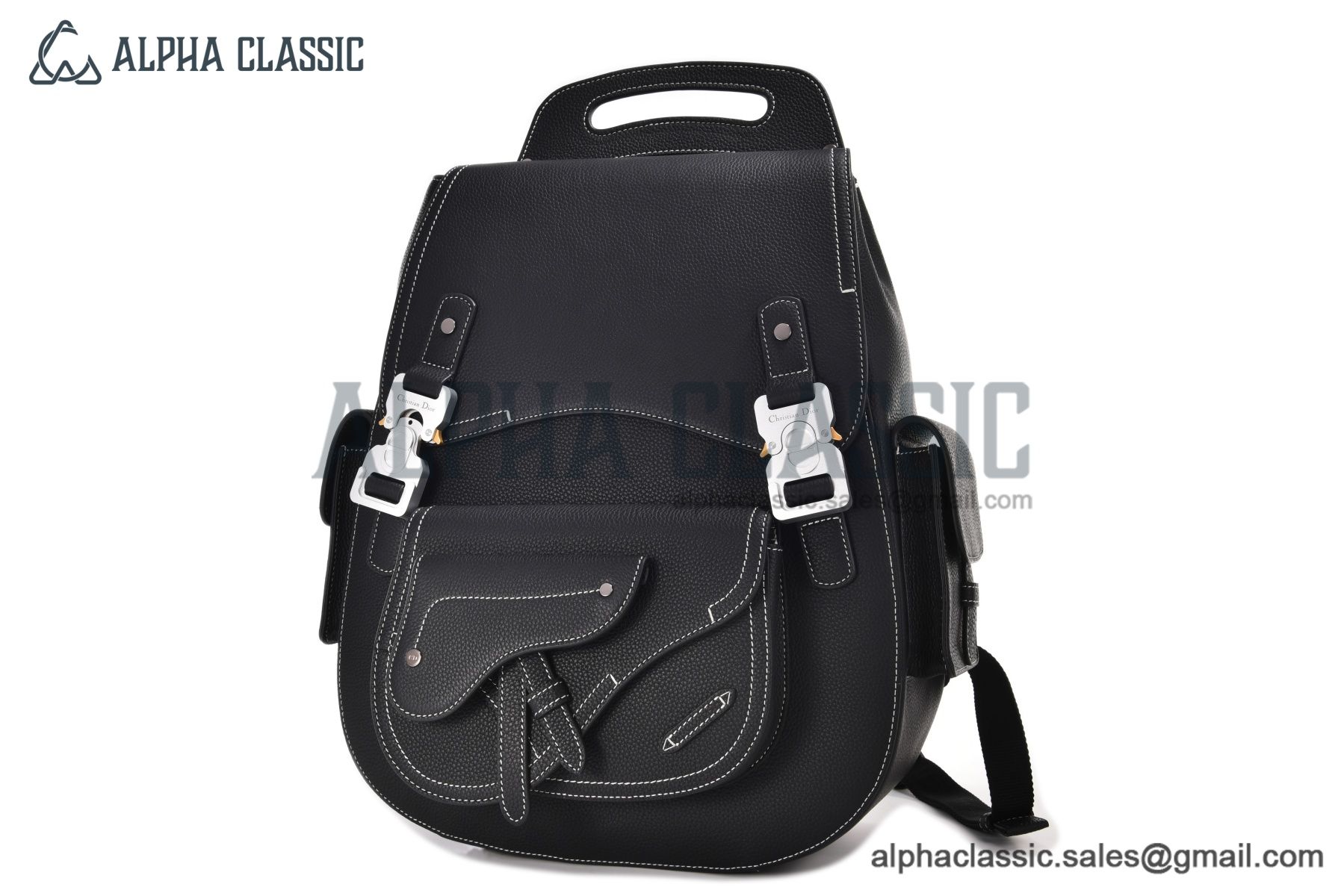 Dior Gallop Backpack Black Grained Calfskin