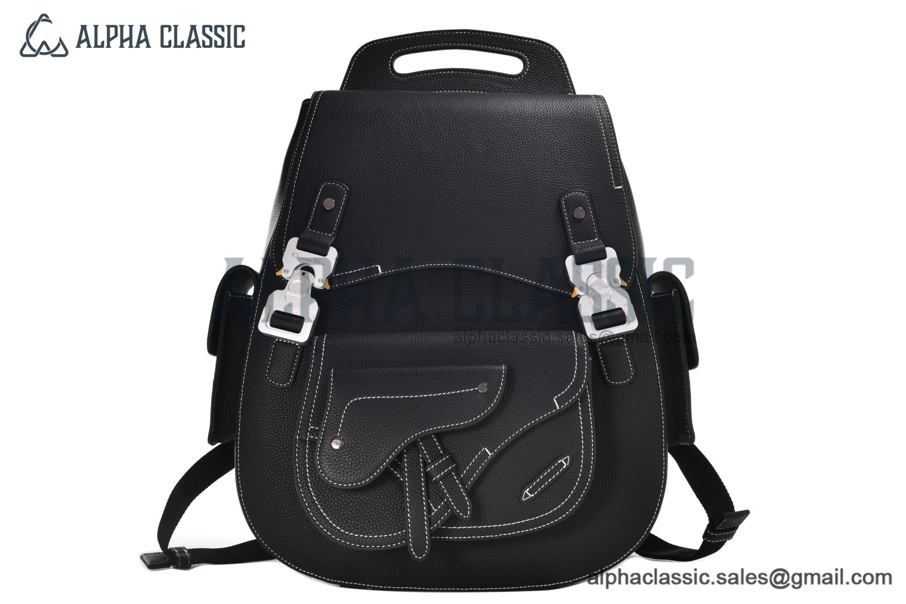 Dior Gallop Backpack Black Grained Calfskin